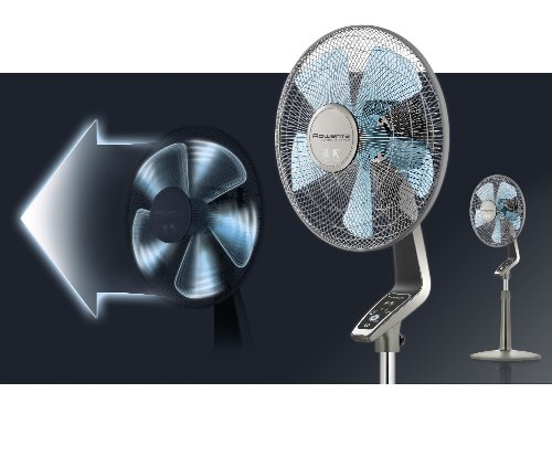 Rowenta VU5550 Turbo Silence Oscillating Fan, Standing Fan, 4 Speed Fan with Remote Control