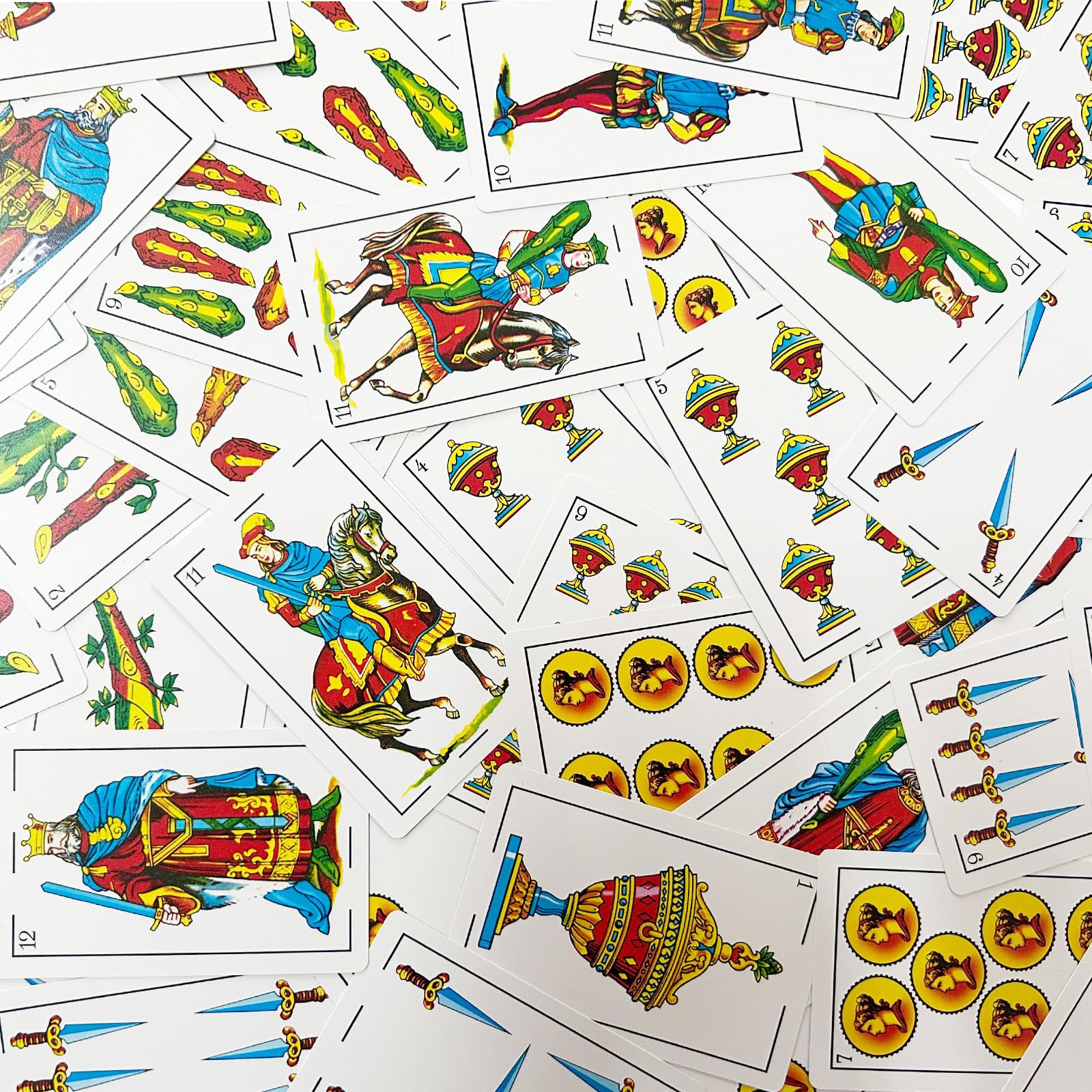 Spanish Playing Cards, Barajas Españolas Originales, Cartas Españolas Originales, Briscas Cards Puerto Rico,Mexican Playing Cards, Mexican Card Game, Spanish Cards Deck (Red + Blue)