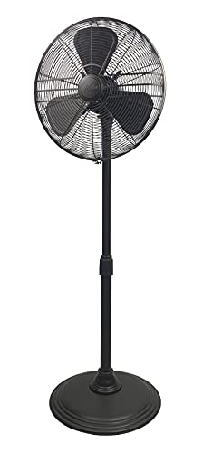 Hunter 90444z Adjustable 3 Speed Retro Pedestal Stand Floor Fan, 80 Degree Oscillation, 16", Oil-Rubbed Bronze