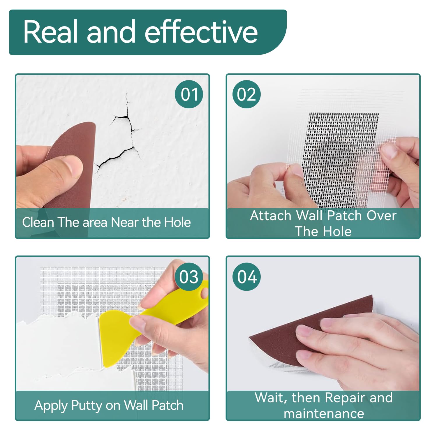 Drywall Repair Patch Kit,18 PCS 2/4/6/8 inch Aluminum Fiber Mesh Spackle Wall Reapair Patch Kit,Quick and Easy to Fix Wall Hole,Wall Hole Repair Patch Kit