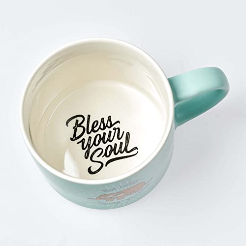 Bless Your Soul XL Blue Coffee Mug I Peopled Yesterday, Funny Birthday Gifts for Women/Men, Mom, Dad Co-worker, Retro-Inspired Designs - 15oz Cup