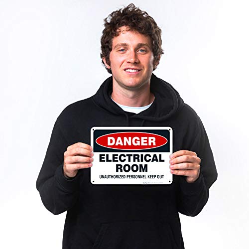 Electrical Room Sign, 10x7 Inches, Rust Free .040 Aluminum, Fade Resistant, Made in USA by Sigo Signs