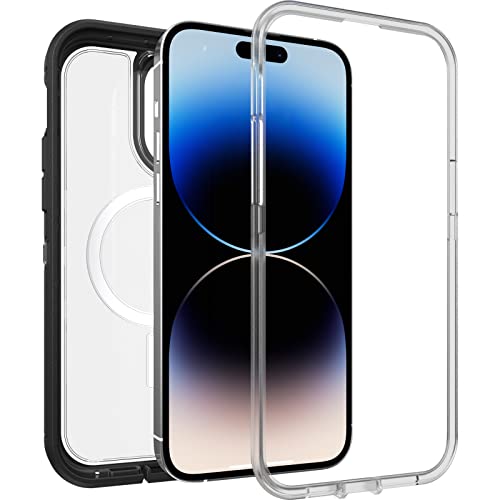 OtterBox Defender XT Case for iPhone 14 Pro Max with MagSafe, Shockproof, Drop Proof, Ultra-Rugged, Protective Case, 5X Tested to Military Standard, Clear/Black - Non-Retail Packaging