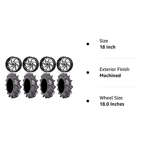 Bundle - 9 Items: MSA Mach Switch 18" Wheels 33" BKT AT 171 Tires [4x137 Bolt Pattern 12mmx1.5 Lug Kit]
