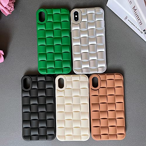 Ginkgonut Compatible with iPhone X/XS Case for Women/Girls, Cute 3D Laid Desgin Soft Silicone Shockproof Raised Bumper Corners Case for iPhone X/XS(Silver)
