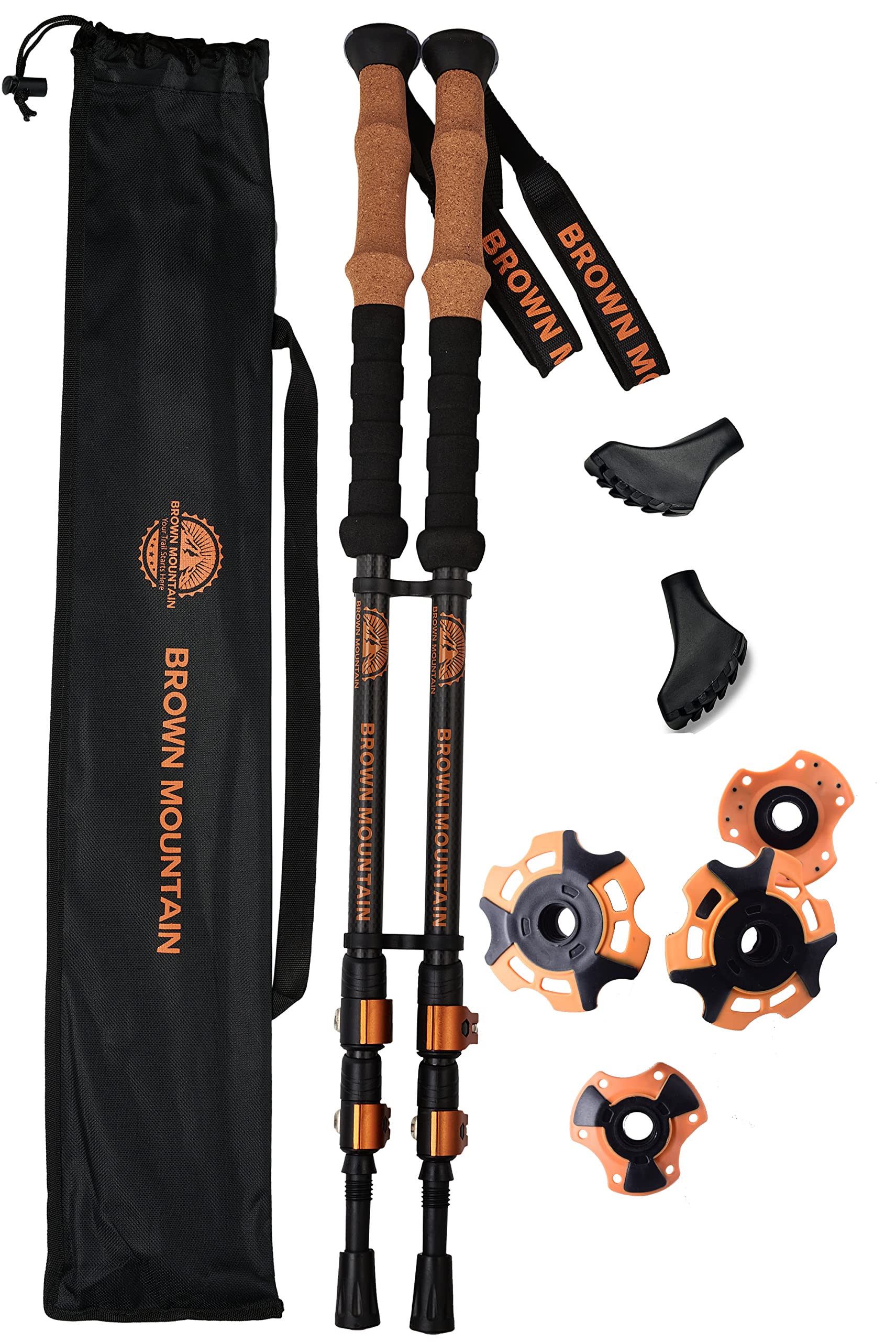 Brown Mountain Robust 3K Carbon Fiber Trekking Poles