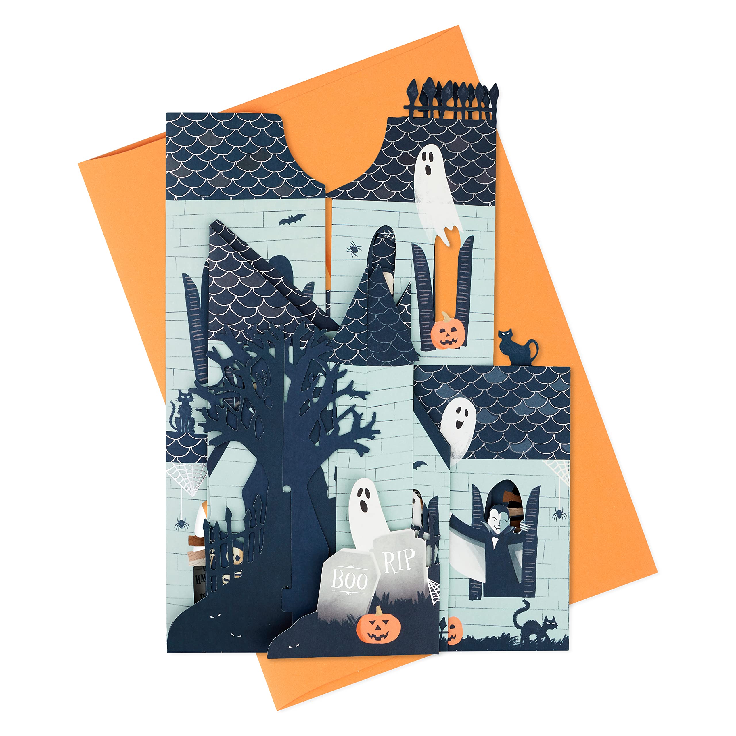 Hallmark Paper Wonder Displayable Jumbo Halloween Card or Centerpiece (Accordion Fold Haunted House)