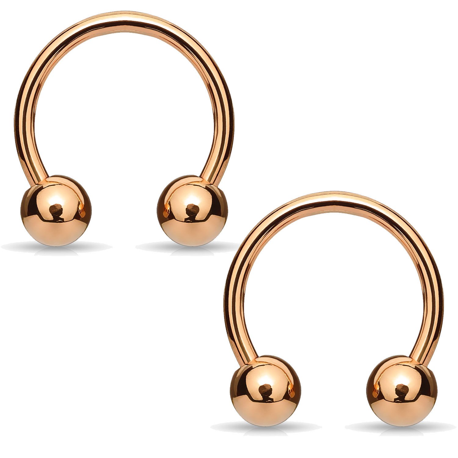BodyJ4You 2PCS Horseshoe Circular Barbell Spike Steel 10G CBR 12mm Nipple Ear Lobe Body Piercing