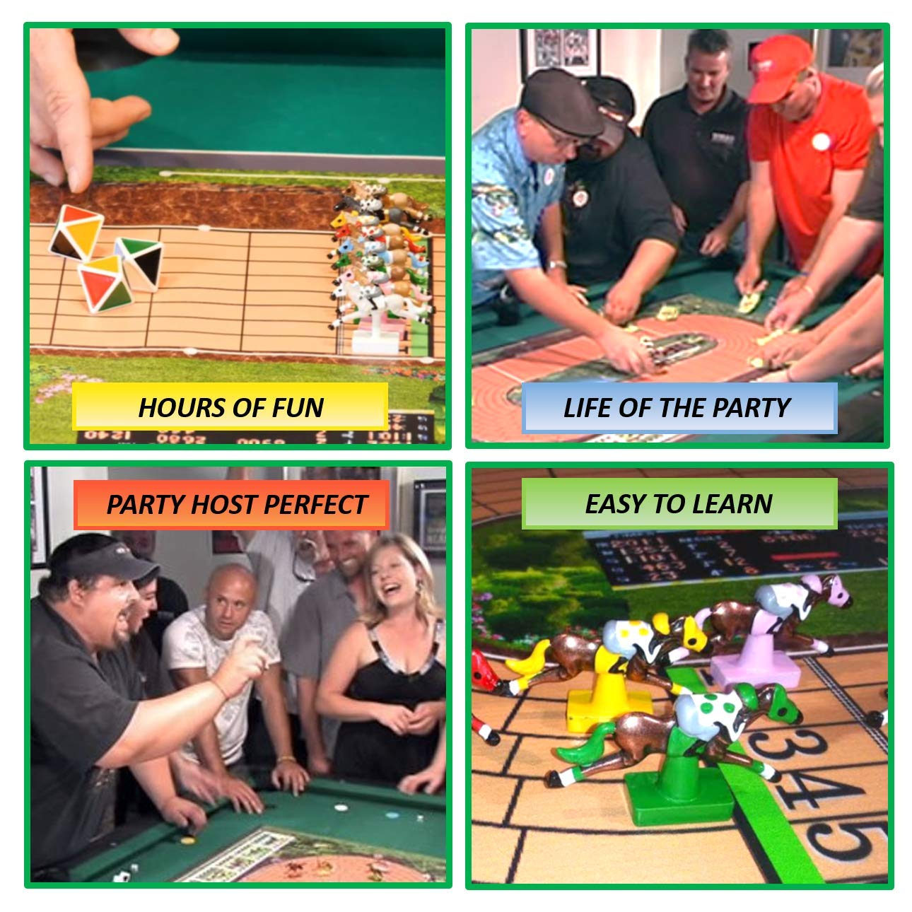 Photo Finish Horse Track Racing Board Game | Best New Fun Parlor Party Game | Original, Classic Edition | Improved Horses