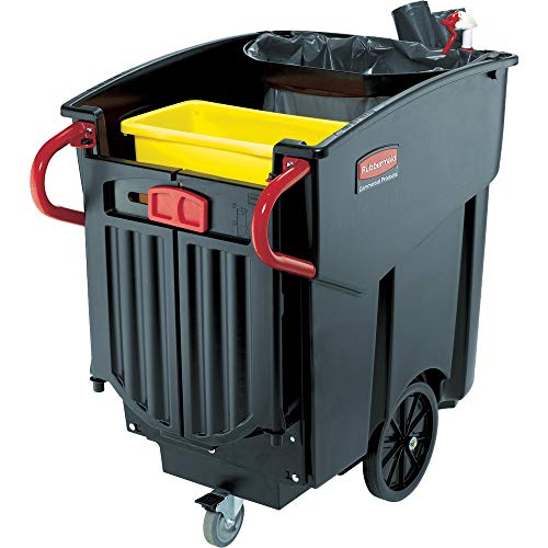 Rubbermaid Commercial Executive Series Mega Brute Waste Collection Cart, 120-Gallon, Black (9W7300BLA)
