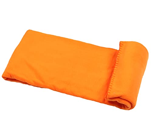pasanfo Fleece Throw Blanket Lightweight Fleece Throw Cozy Soft Pet Friendly Fleece Blanket for Sofa,Couch 50 X 60 Inches(Orange Color)