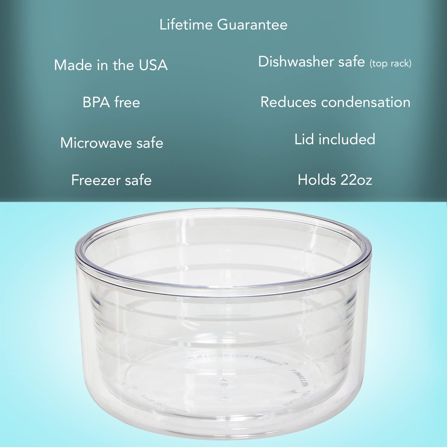Counterart Flamingos Double Wall Insulated Unbreakable Plastic Travel Bowl with Lid Holds 22 Fluid Ounces BPA Free Microwave Safe Dishwasher Safe