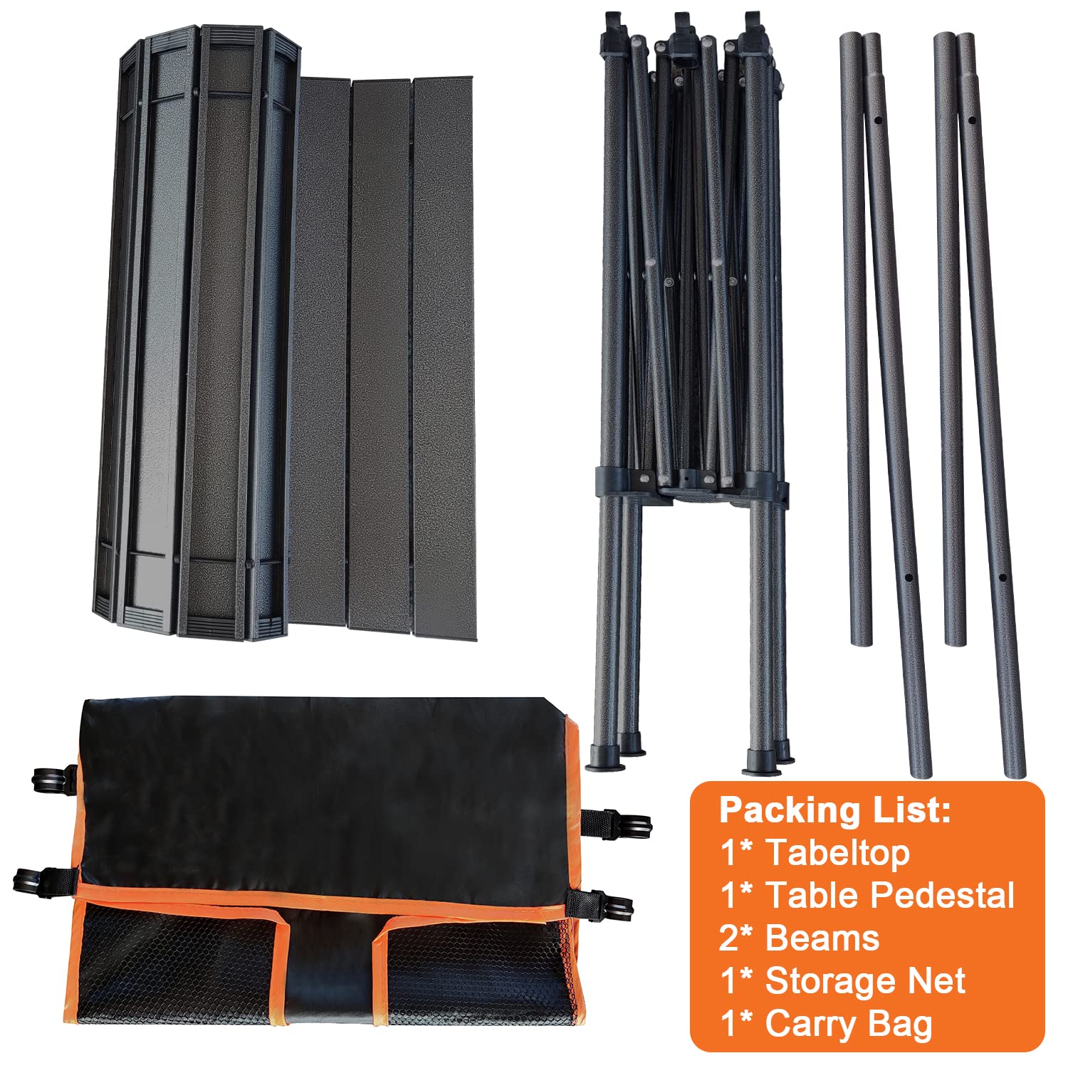 Camping Table, Folding Camping Table with Storage Net, Large Aluminum Desktop, 47''*21.5''*27.5'', Portable Table with Carry Bag, Stable, Anti-Rust, Easy Assemble, Easy Clean, Easy Storage