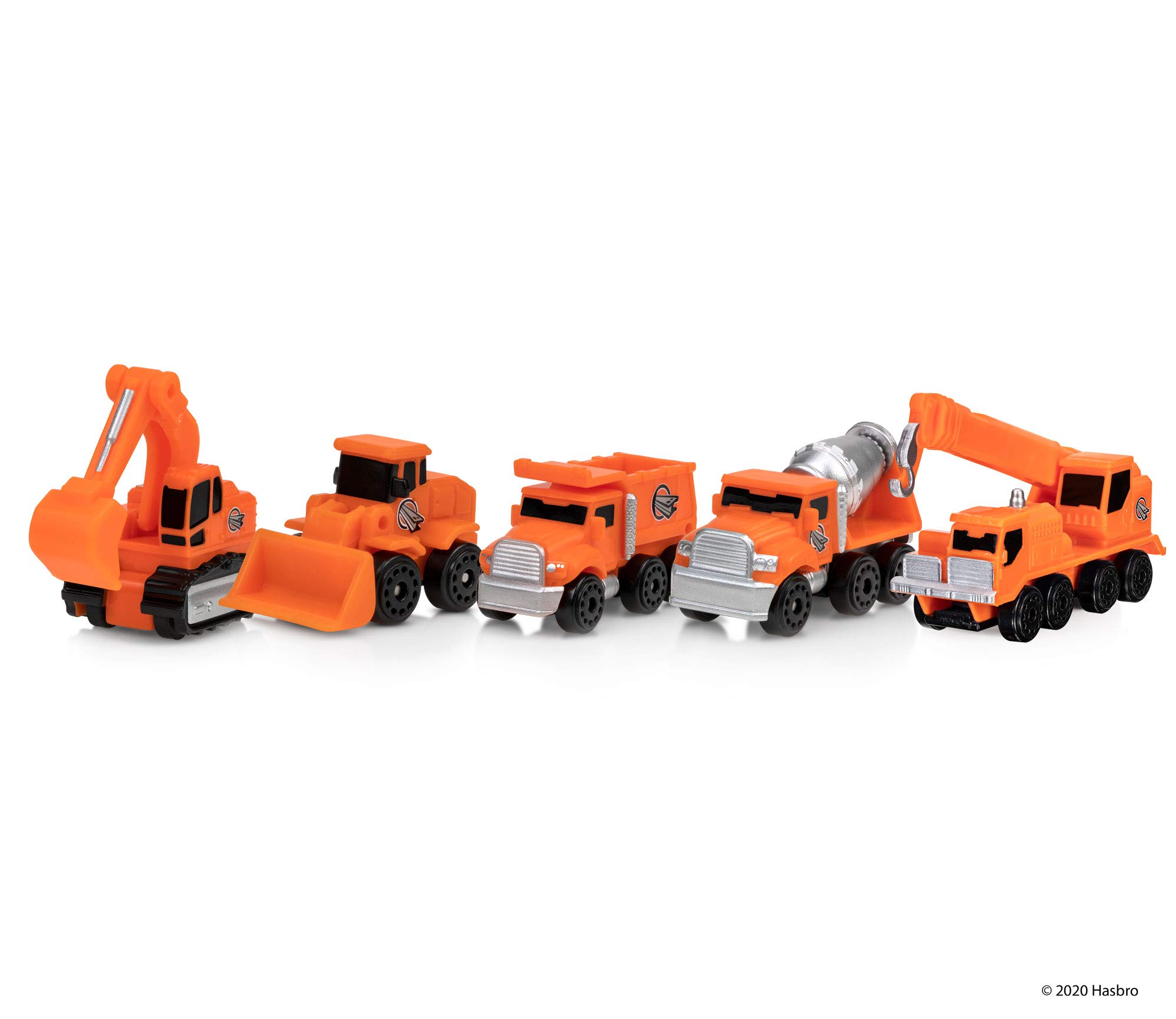 Micro Machines MMW0021 Construction Crew Pack, Features 5 Plus Corresponding Scene-Highly Collectible Themed Toy Cars – Tiny Vehicles, Huge World, Orange