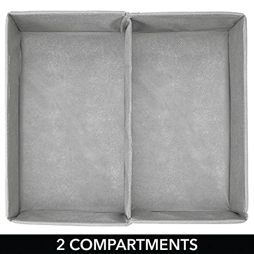 mDesign Fabric Drawer Organizer Bin Dividers for Kids/Baby Nursery Dresser, Closet, Organization - Bins Hold Clothes, Diapers, Cream, Toy, Blankets - Gray Herringbone