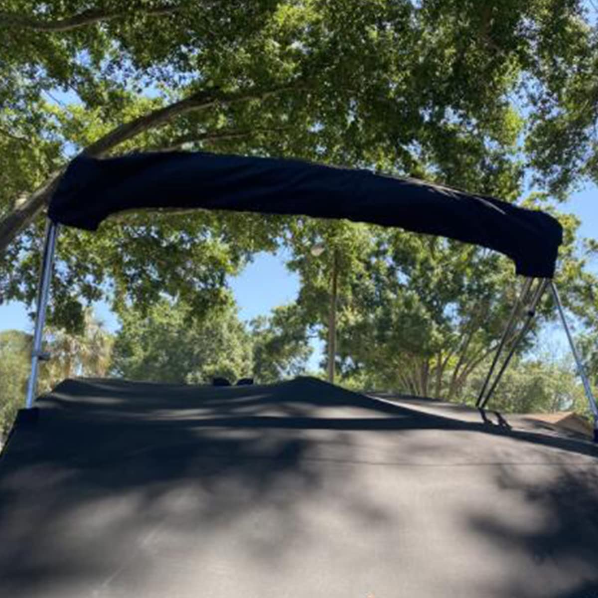 Bimini Top Boot Cover for 3-4 Bows Bimini Tops, Waterproof Bimini Storage Boot Cover, Heavy Duty 600D Bimini Tops Cover, Only Storage Boot, Black, 85"-90" Width