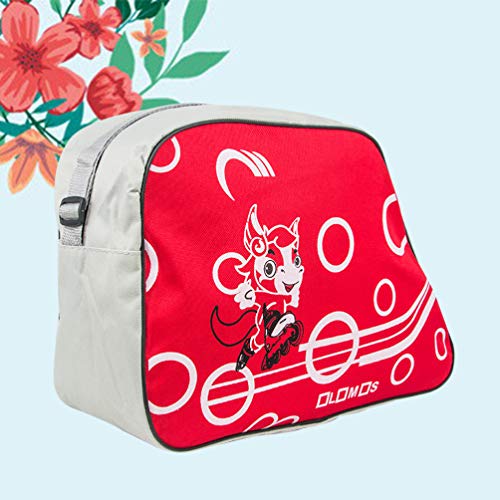 BESPORTBLE 1pc Skate Bag Portable Fashionable Adjustable Shoulder Strap Roller Skate Inline Skate Ice Skating Shoes Storage Bag Organizer Red