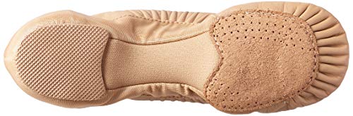 Bloch Women's Pulse Leather and Neoprene Split Sole Jazz Shoe, Tan, 8