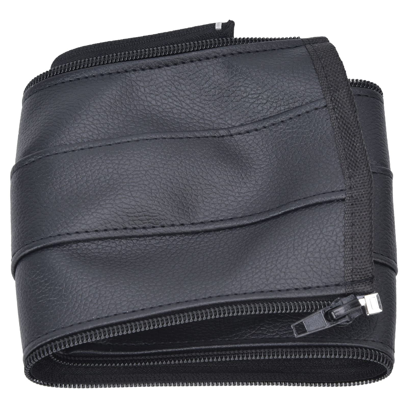 Fdit PU Baby Stroller Handle Cover Armrest Protector for Baby Carriage, Removable Zipper Protector Sleeve for Baby Stroller (Black)