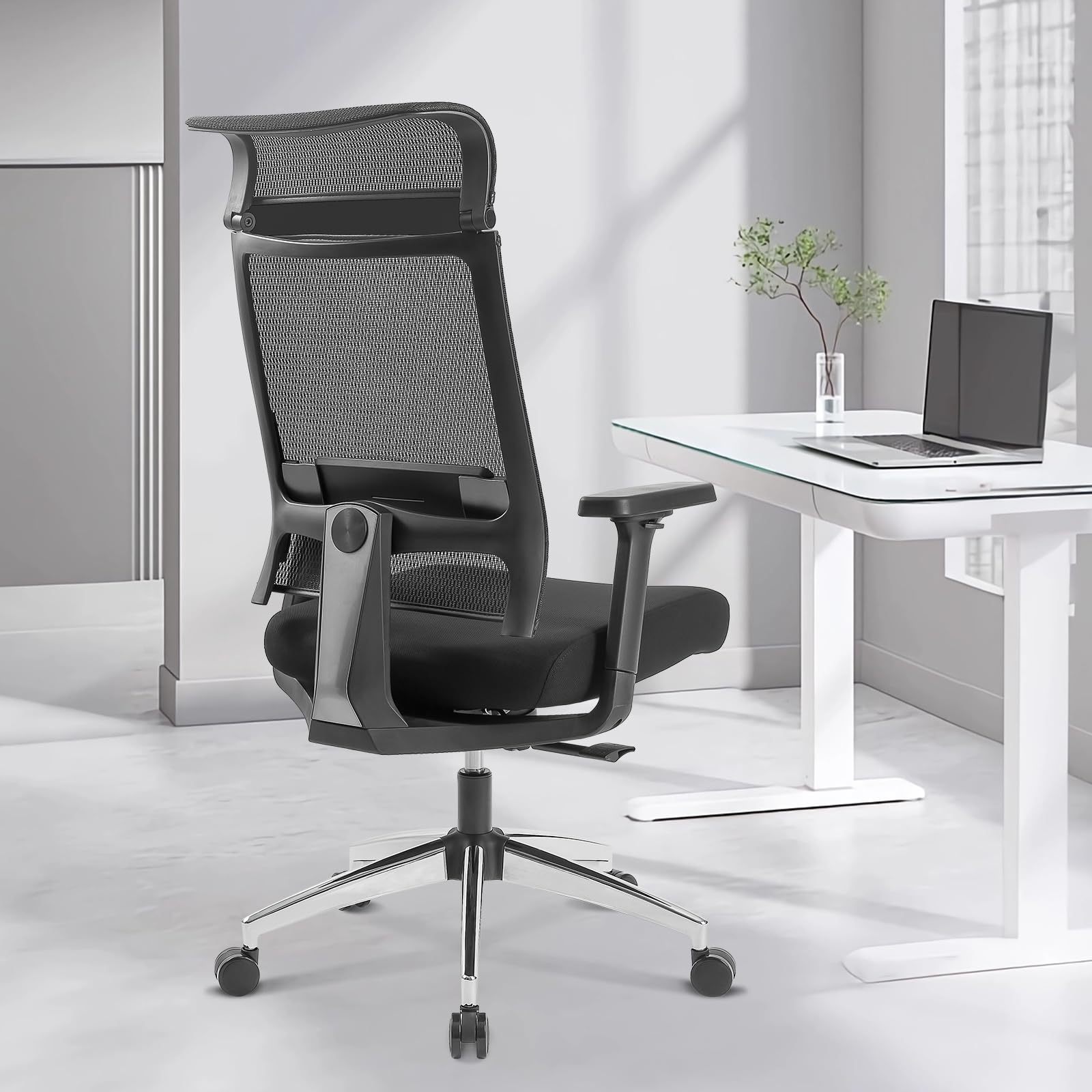 BILKOH Ergonomic High Back Office Chair with Adjustable Lumbar Support Comfortable Thick Cushion Computer Chair Wide Headrest & Reclining Desk Chair Adjustable 3D Armrest & Height Ergonomic Chairs