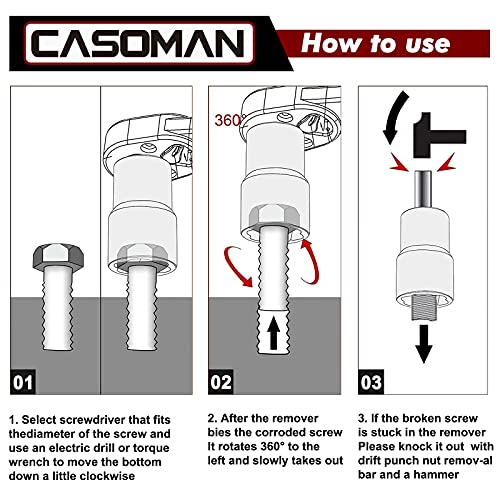 CASOMAN 5 Pieces 1/2"Dr. Twist Socket Set, Lug Nut Remover Tool Metric Bolt and Lug Nut Extractor Socket Tools