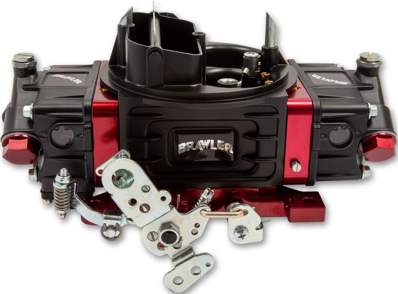 NEW HOLLEY 600 CFM QUICK FUEL BRAWLER STREET CARBURETOR,RED BILLET BLACK FINISH,MECHANICAL SECONDARIES,ELECTRIC CHOKE,4150 MODEL,COMPATIBLE WITH GASOLINE