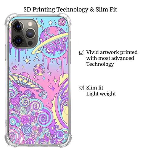 Elifi Edeal Psychedelic Trippy Phone Case Alien Art Visuals Colours Cover for iPhone 11 Pro Max, Abstract Hippie Aesthetic Art Case for Girls Boys, Unique Trendy TPU Bumper Case for iPhone 11 Pro Max