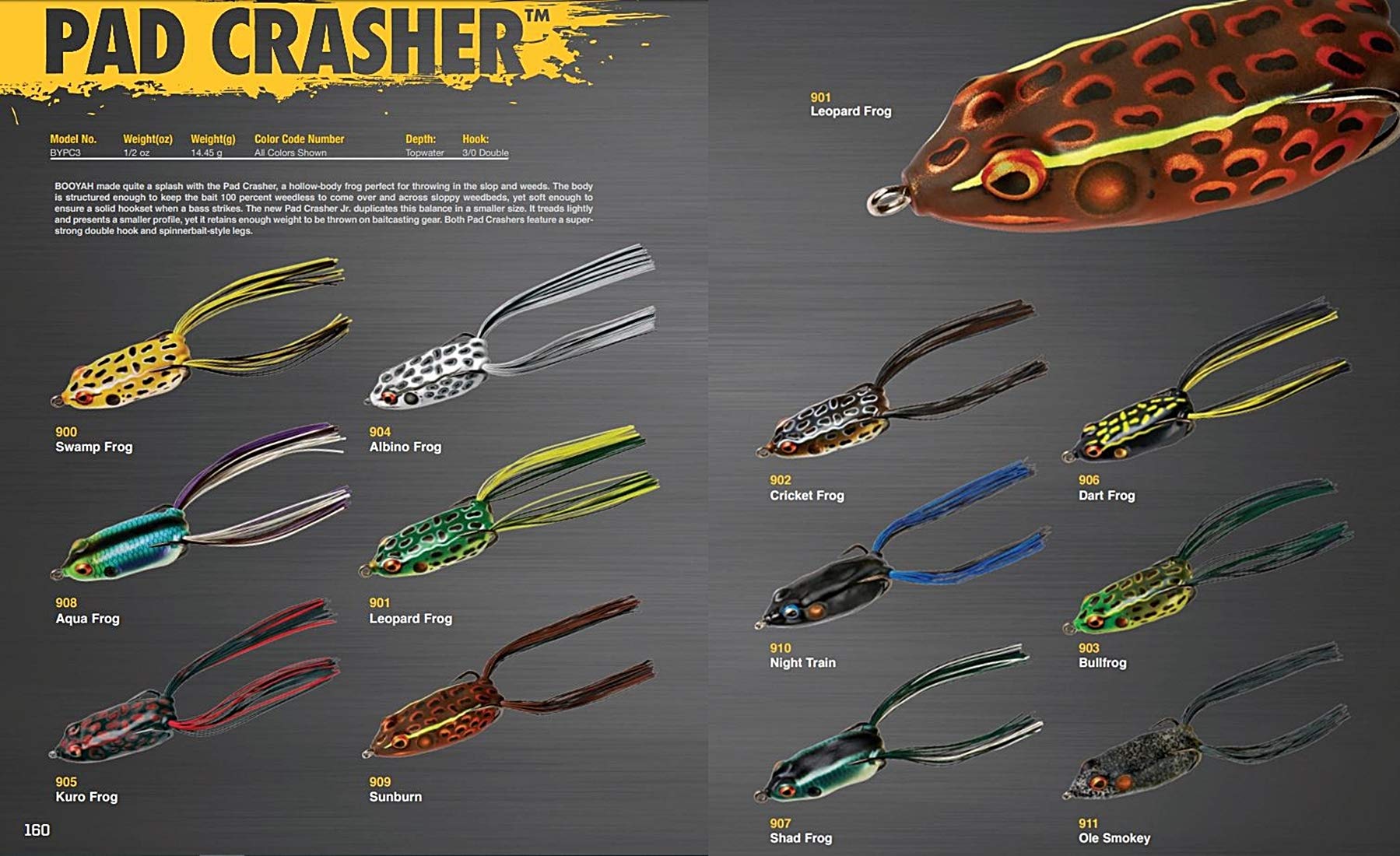 Booyah Bait Company Pad Crasher Fishing Lure, Old Smokey, One Size (BYPC3911)