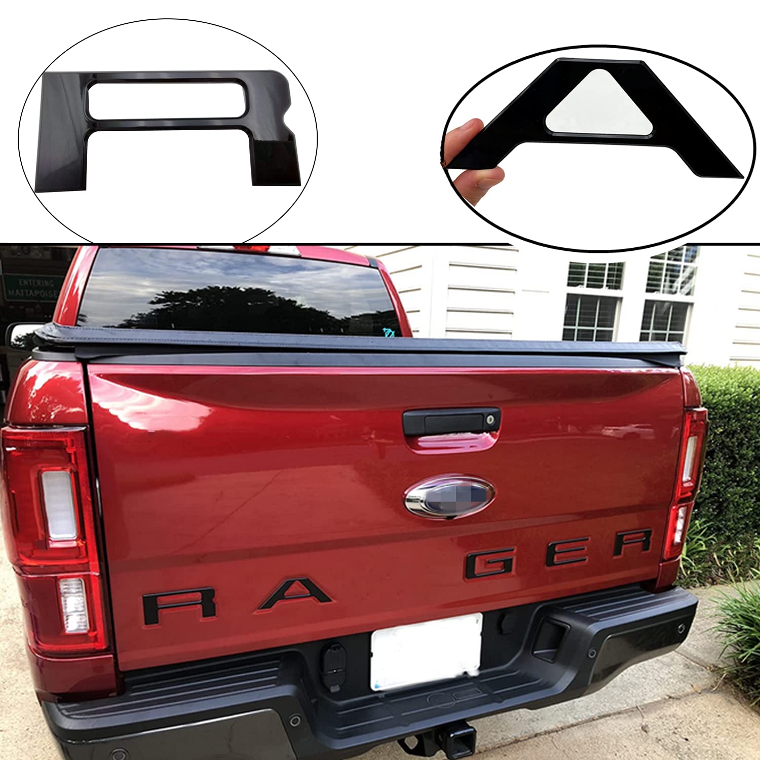Capume Tailgate Inserts Letters Emblem Compatible for Ranger 2019 2020 2021 Accessories Rear Inlays Decals (Gloss Black)
