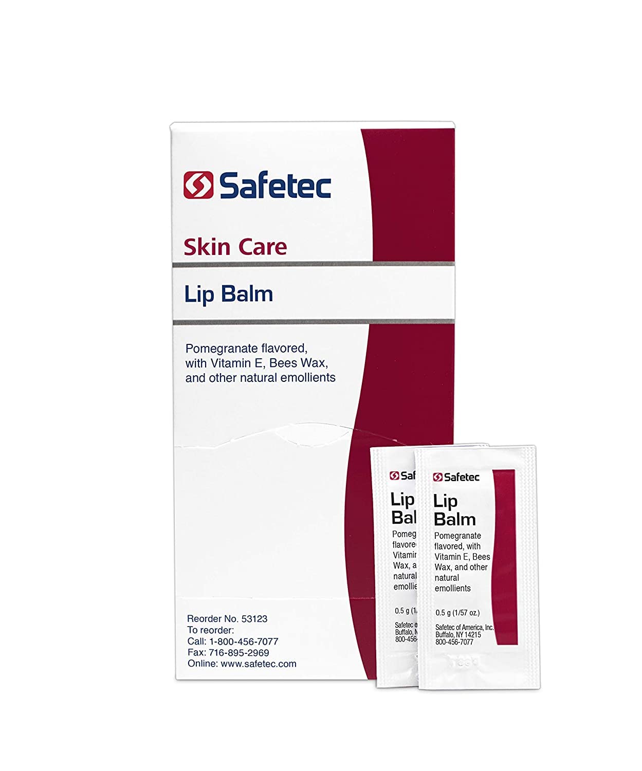Safetec Lip Balm 53123 Pomegranate Flavored, One color, 144 Count