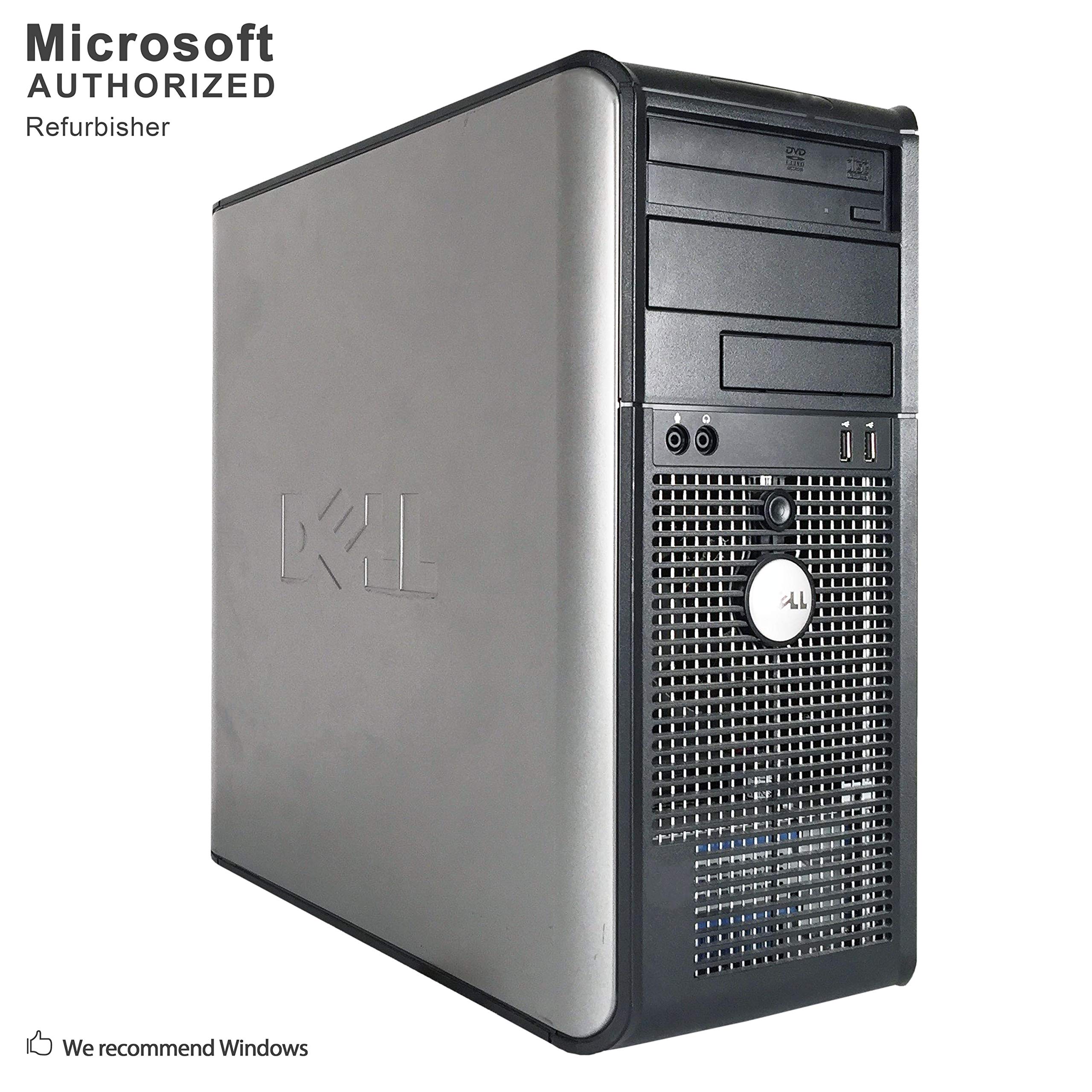 Dell Desktop PC Computer Tower OPTIPLEX GX780, Intel Core 2 Duo E8400 3.0GHz, 4G DDR3, 500G, DVD, WiFi, BT, VGA, DP, Windows 10 Pro 64 Bit-Multi-Language Supports English/Spanish/French(Renewed)