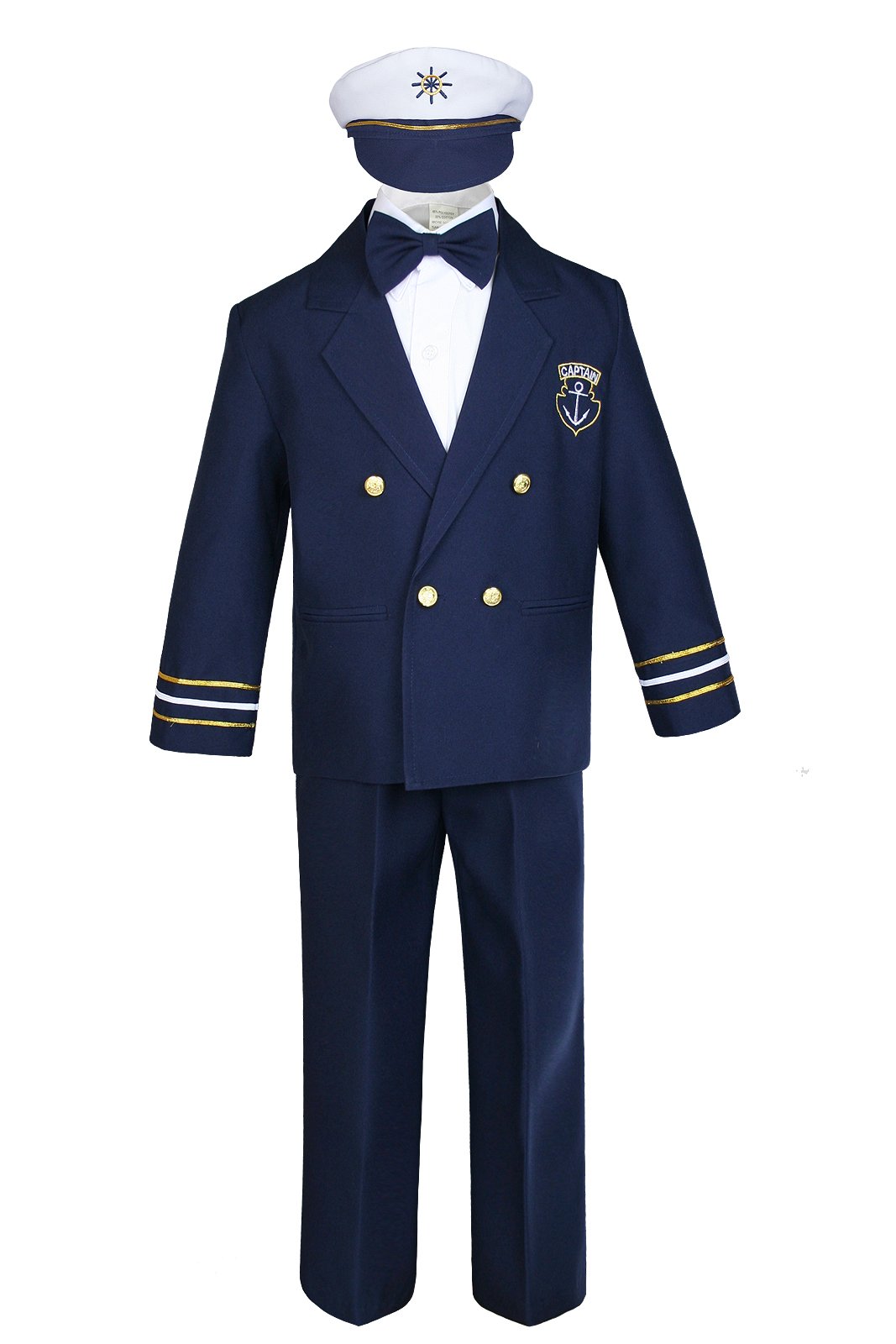 Sailor Captain Suit for Boy Outfits from New Born to 7 Years Old (2T, Navy pants)