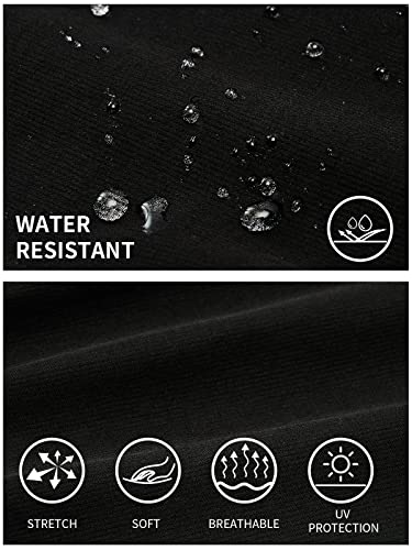 MELOO Men's Golf Dress Pants - Stretch Slim Fit Slacks Water Resistant Work Casual Trousers Pockets Black Size M