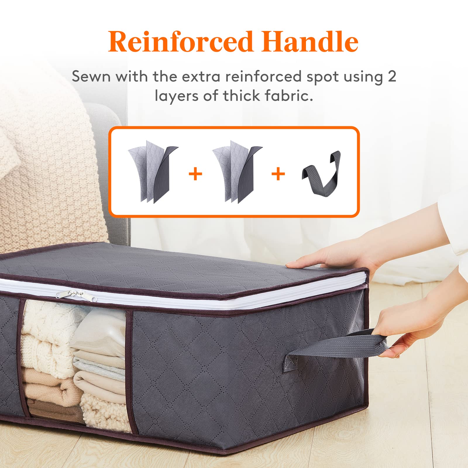 Lifewit 3 Pack 90L Clothes Storage Bag, Bundle with 3 Pack 35L Clothes Storage Bag, Grey