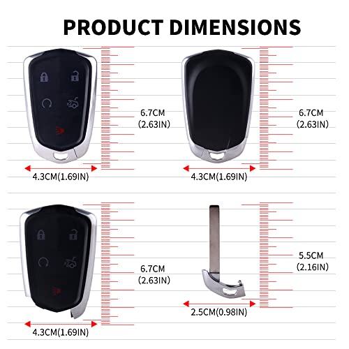Keyless Remote Car Start 5B Raryloy Smart Key Fob for Cadillac XTS 2016-2019 ; CT6 2016-2020 ; ATS/CTS 2017-2019;XT5 2017-2020 ; XT4 2019-2020 FCCID: HYQ2EB 433.92Mhz