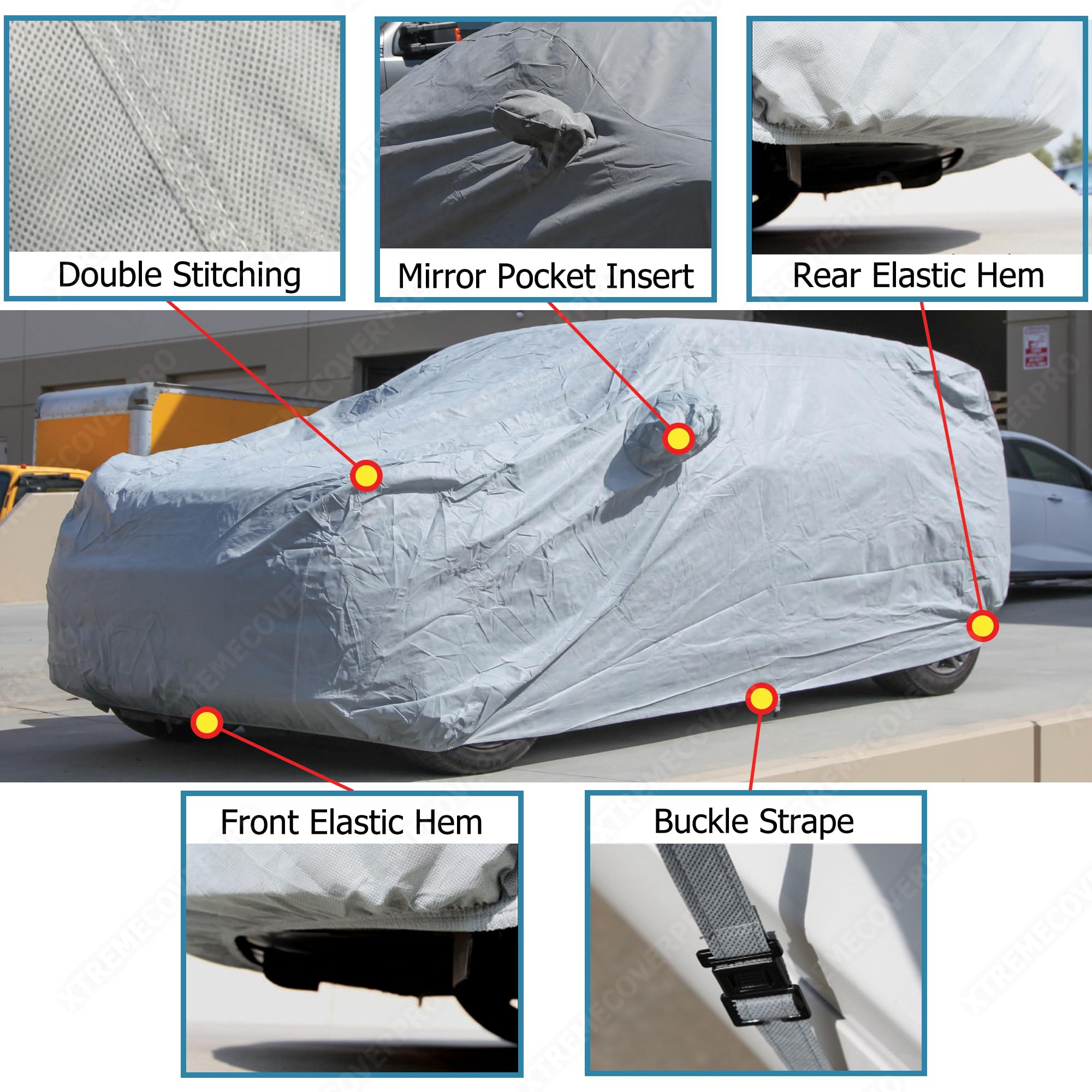 Car Cover fits 2009 2010 2011 2012 2013 2014 2015 2016 2017 2018 2019 Ford Flex XTREMECOVERPRO PRO Series Grey