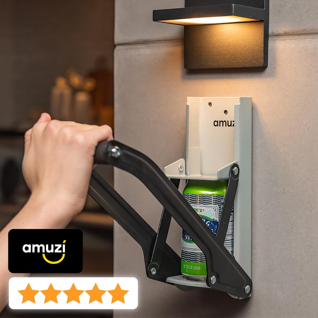 Can Crushers - Wall Mounted Aluminum Can Smasher - Ideal for Garbage Can and Recycling Bin - Outdoor Bar Accessories Must-Have - Home Improvement Essential - Efficient Can Crusher by Amuzi