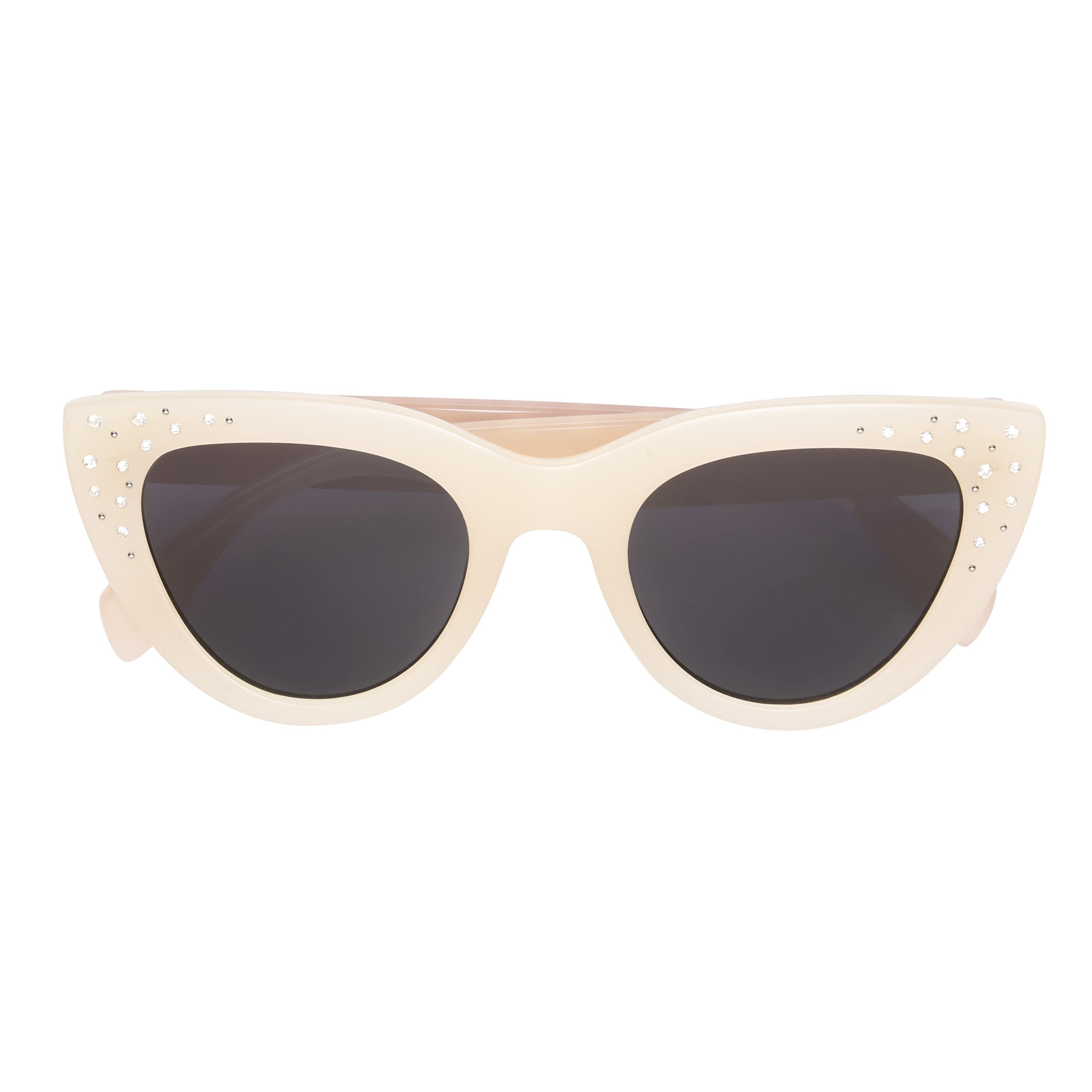 Betsey Johnson Women's Pin Up Sunglasses Cateye, Black/Rainbow Snakeskin, 52mm