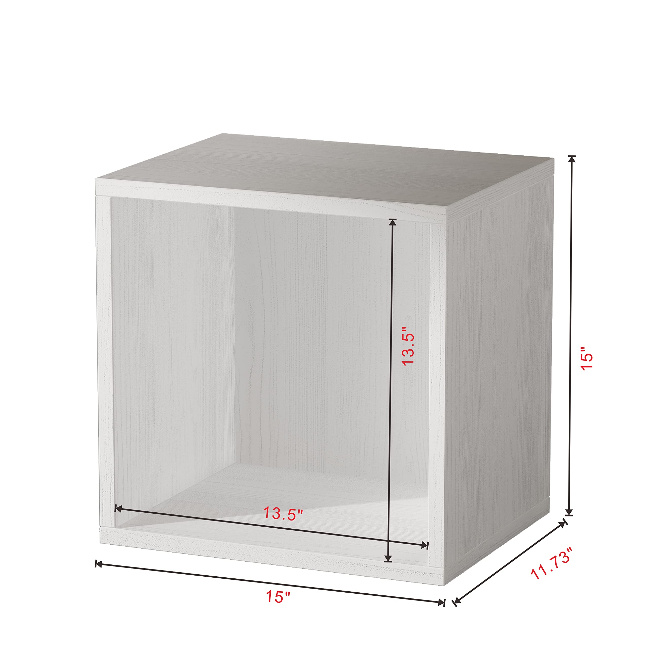 FUSUNBAO Magic DIY Cube Storage Organizer -Cube Storage Shelf -Wood Storage Cubes -Stackable Cubes Perfect for Books Clothes Toy(Pure White-Washed, General Cube)