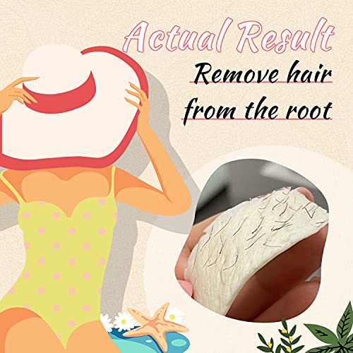 Hard Wax Beads, Ajoura 1lb Refill Wax Beans for Hair Removal Kit, Brazilian Coarse Waxing for Bikini, Face, Eyebrow, Back, Chest, Legs, Armpit, At Home Waxing Beads for Women Men