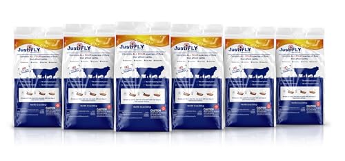 Champion USA JustiFLY Feedthrough Cattle Fly Control, 6 Pack | Non-Toxic Larvicide. Controls All Four Fly Species That Affect Cattle. Over 50 Million Head Treated (6 Pack)