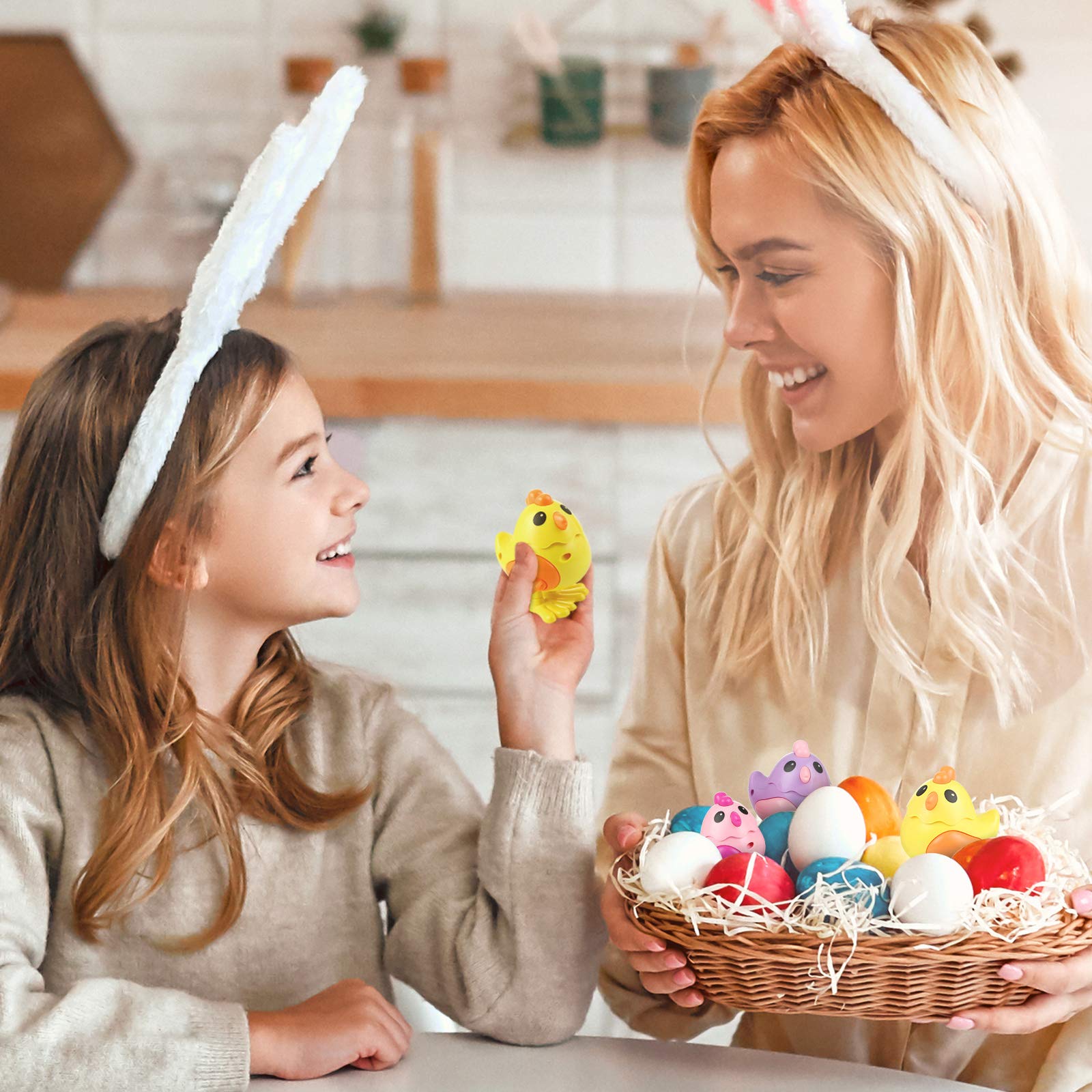 LIHAO Party Favors, 3 Pieces Easter Chicks Wind Up Toys for Easter Egg Hunt, Basket Stuffers Fillers Gift