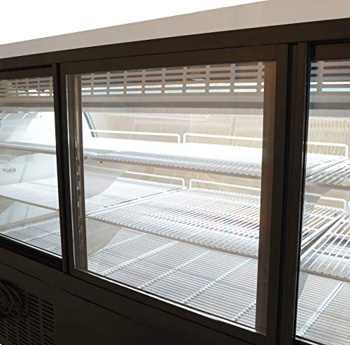 Peak Cold Curved Glass Refrigerated Deli Case - Meat or Seafood Display Showcase, Stainless Steel; 82" Wide