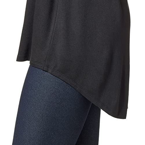 HUE Women's Perfect Legging Tunic Tee, Black β Long Sleeve, Large
