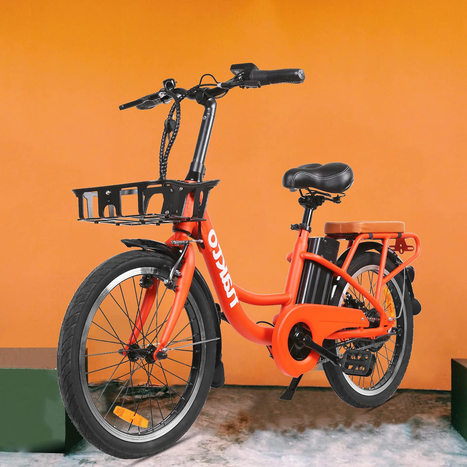 BRIGHT GG Electric Bike for Adults 20" 250W Electric Bicycle with 36V10AH Lithium Battery, Charger and Locks