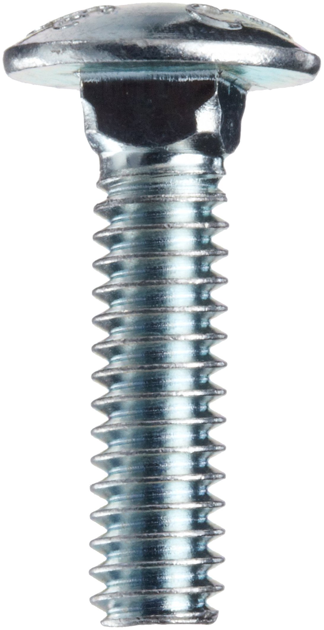 Zinc Plated Steel Carriage Bolt, Oval Head, 5/16"-18, 1-1/2" Length (Pack of 100)