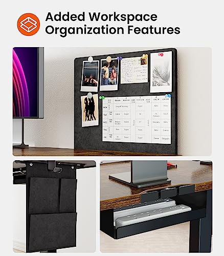 ErGear Adjustable Height Electric Standing Desk with Storage Bag Dual Monitor Desk Mount