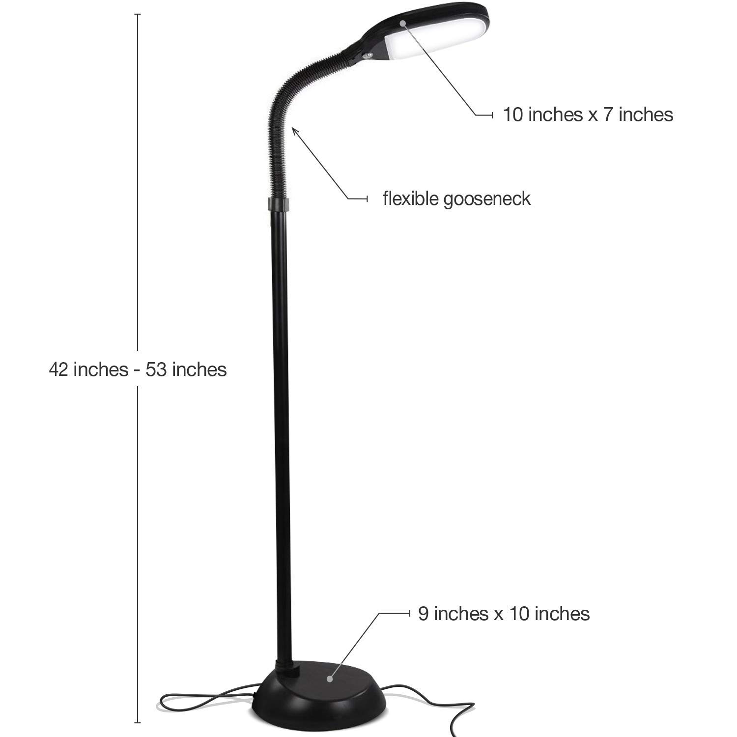 Brightech LED Litespan Vista 3-in-1 Desk Lamp for Living Rooms, LED Floor Lamp, Tall Lamp with Remote Control, Work Light for Documents, Standing Lamp with Flexible & Adjustable Gooseneck
