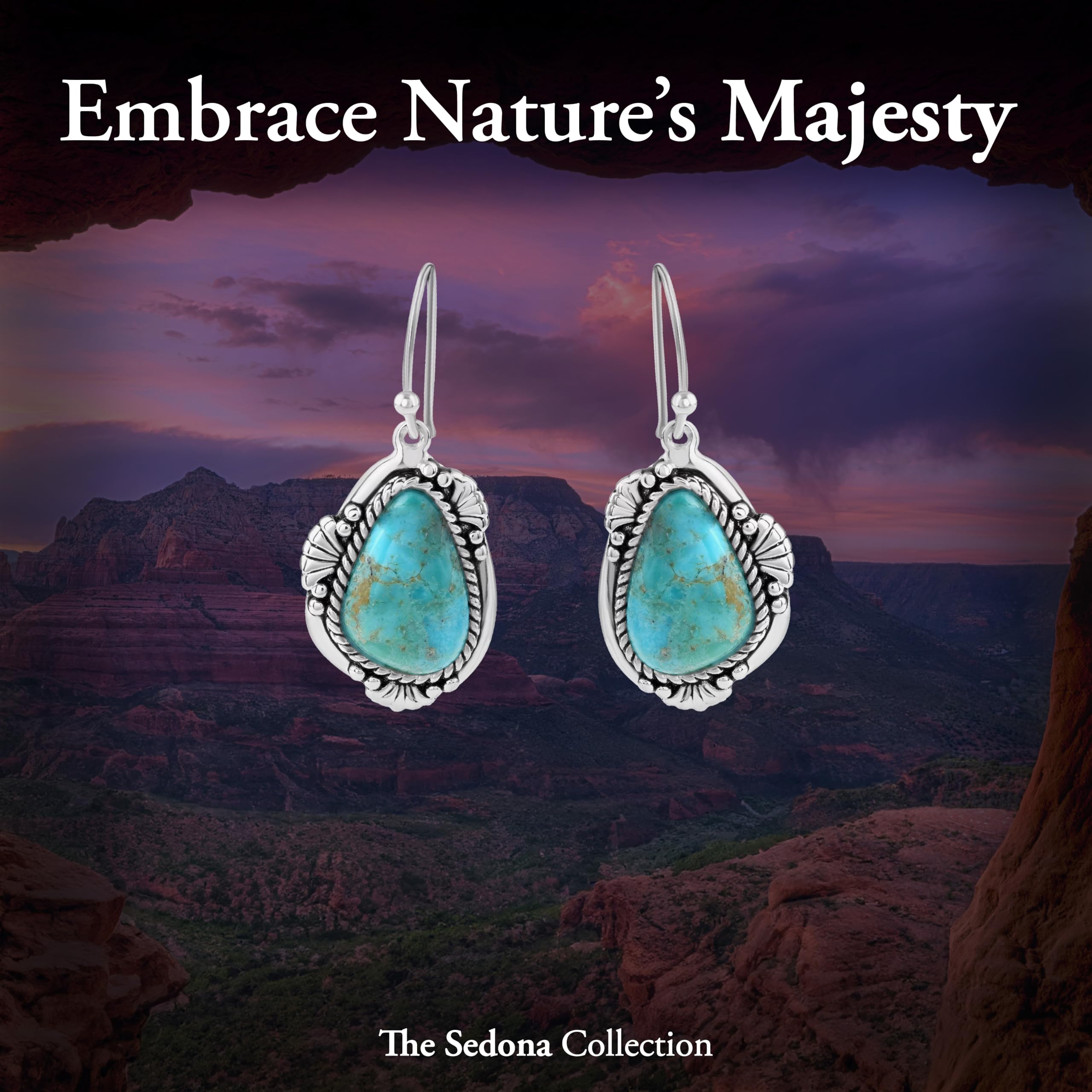 Stauer Sedona Turquoise Genuine Arizona Turquoise Jewelry Earring Set (Earrings)