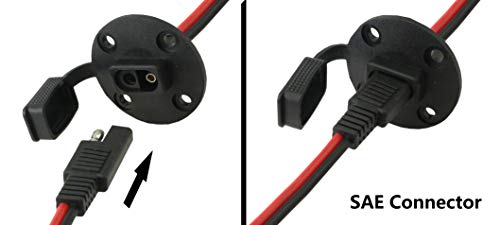 CERRXIAN 55cm 10AWG SAE SocketSidewall Port Cord & 50cm 10AWG SAE to Male & Female Cable with SAE Conector